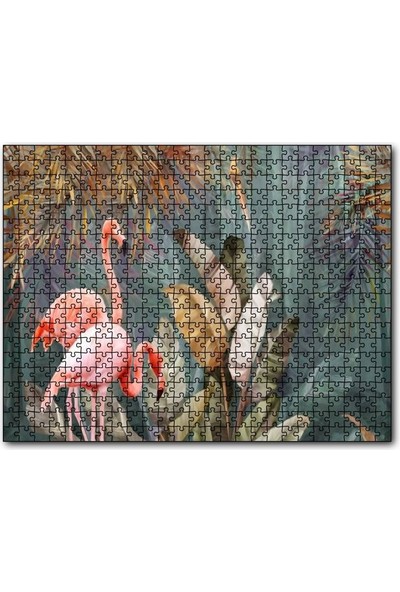 Cakapuzzle Doğadaki Çift Filamingo Görseli 120 Parça Puzzle Yapboz Mdf (Ahşap)