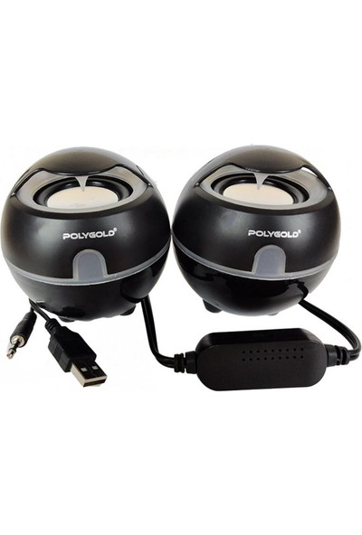 PolyGold İkili Işıklı Pc USB Hoparlör T38705 PolyGold İkili Işıklı Pc USB Hoparlör T38705