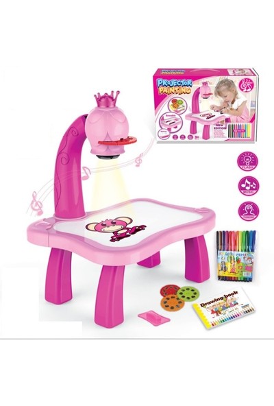 Easytoy LED Projektör ve Müzikli Boyama Çizim Eğitim Masası - Pembe (Yurt Dışından) Easytoy LED Projektör ve Müzikli Boyama Çizim Eğitim Masası - Pembe (Yurt Dışından)