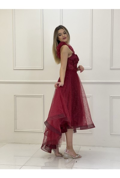 Kaleiçi Yıldızlar Bayan Abiye Bordo Düz PO77014 Kaleiçi Yıldızlar Bayan Abiye Bordo Düz PO77014