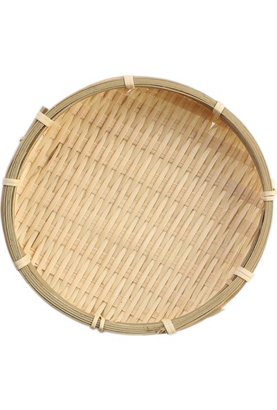 Flameer Bambu Plaka Bambu Örgü Elek Bakkaliye Sepetleri Dairesel S 13 × 2 cm (Yurt Dışından)