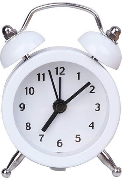 Chermik Beyaz Mini Masaüstü Analog Dekoratif Çalar Saat