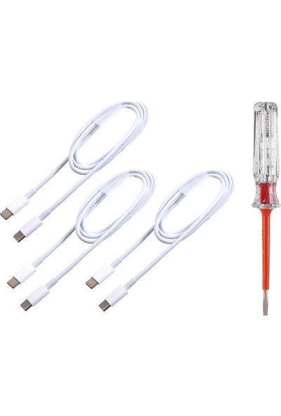 Rewel 3 Adet Telefon Data ve Şarj Kablosu C Type Şarj Beyaz + Kontrol Kalemi Hediyeli 541024 Rewel 3 Adet Telefon Data ve Şarj Kablosu C Type Şarj Beyaz + Kontrol Kalemi Hediyeli 541024