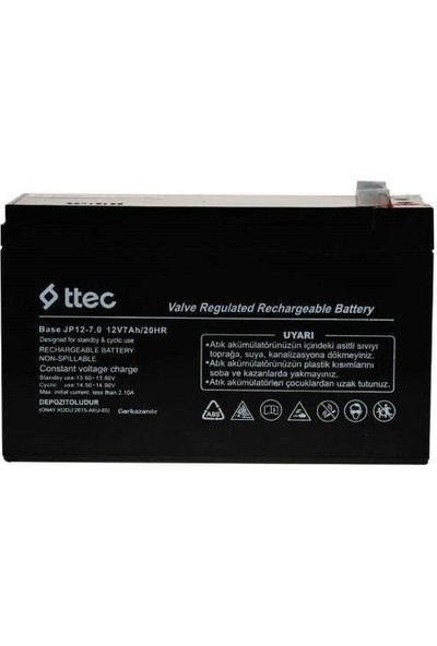 Ttec 12V 7AMPER Base Kuru Tip Akü