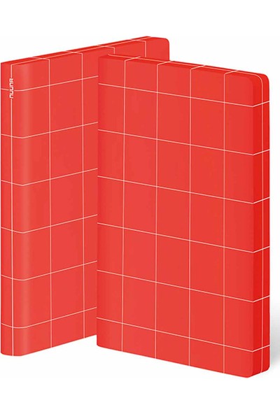 Nuuna Deri Defter Break The Grid Red A5 Premium Kağıt 160 Sayfa