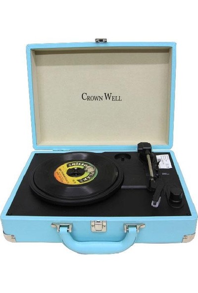 Crown Well Yandan Hoparlörlü Sky Blue Hoparlör Girişli Çantalı Pikap Crown Well Yandan Hoparlörlü Sky Blue Hoparlör Girişli Çantalı Pikap