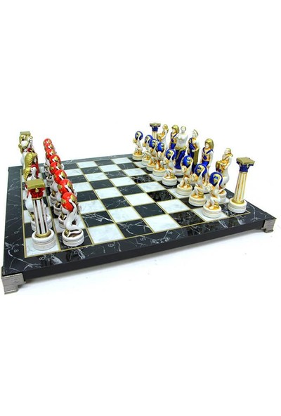 Tuğra Ticaret Satranç Takımı Polyester Ortaboy Herkül Tablalı Dekoratif