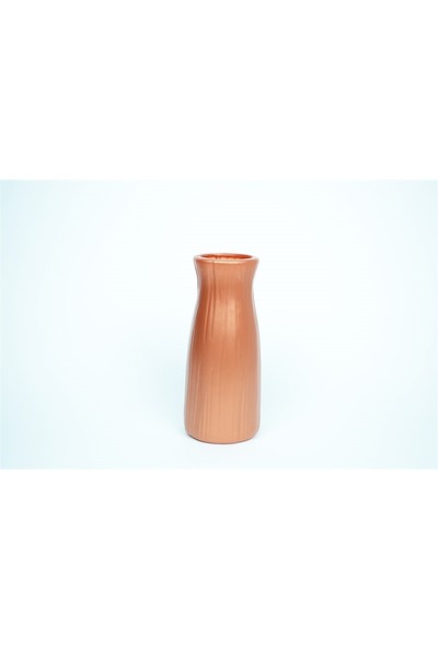 Mert Plast Desenli Plastik Dekoratif 20 cm Vazo Bakır