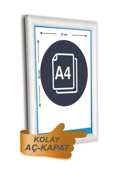 Matbaagraf A4 Alüminyum Gönye Köşe Çerçeve 21 x 30 cm