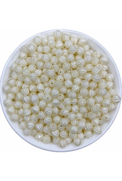 Hedef Bijuteri 50 gr 8mm Beyaz Renk Piramit Inci Böğürtlen Boncuk ,takı Yapım Boncuğu (~240 Adet) Hedef Bijuteri 50 gr 8mm Beyaz Renk Piramit Inci Böğürtlen Boncuk ,takı Yapım Boncuğu (~240 Adet)