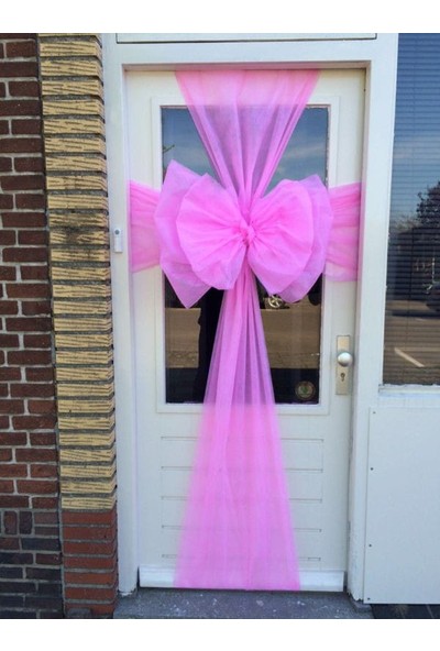 Ecrin Tuhafiye Hobi Pembe Pratik Kapı Tülü + Kapı Süsü Aksesuar