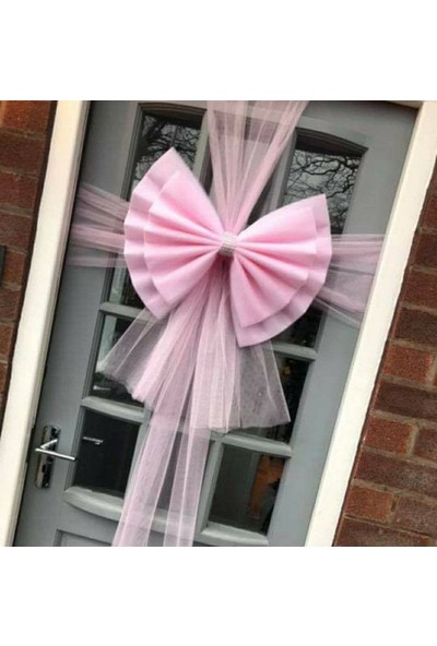 Ecrin Tuhafiye Hobi Pembe Kapı Tülü + Kapı Süsü Aksesuar