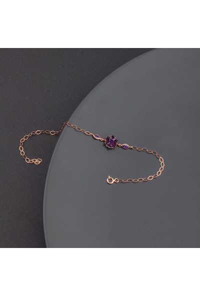 Ravza Gümüş 925 Ayar Gümüş Ametist Taşlı Lotus Bileklik Ravza Gümüş 925 Ayar Gümüş Ametist Taşlı Lotus Bileklik