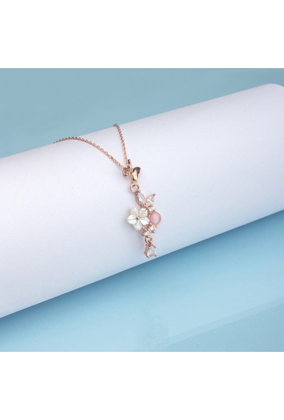 Ravza Gümüş 925 Ayar Gümüş Sallantılı Nergis Çiçeği Kolye