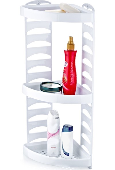 Localshop Banyo Köşe Duş Rafı Plastik