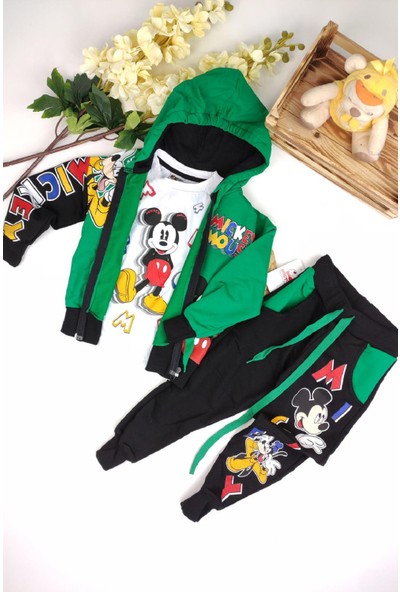 Papyon Baby Kids Mickey Mouse Baskılı Erkek Çocuk 3lü Eşofman Takım Papyon Baby Kids Mickey Mouse Baskılı Erkek Çocuk 3lü Eşofman Takım
