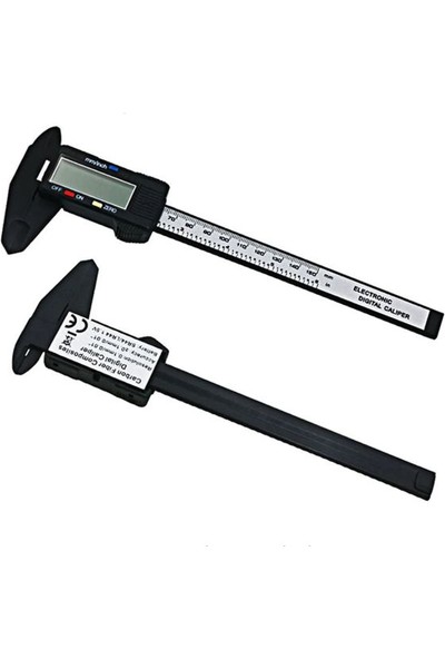 Elektromall Dijital Kumpas 150 mm Karbon Fiber + 2 Pil