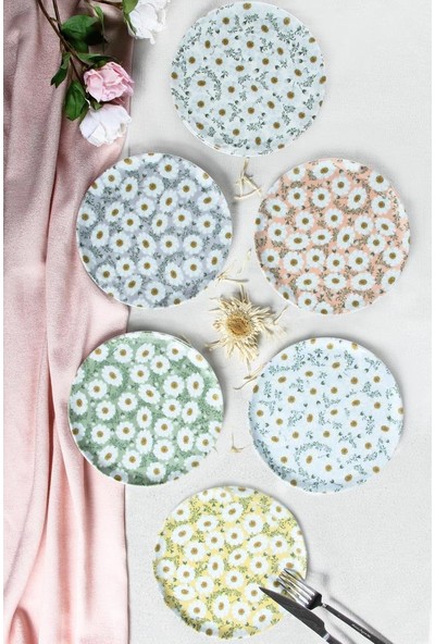 Porland Papatya Pasta Takımı 20 cm 6 Lı