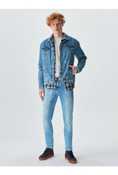 LTB Santıno Y Never Blue Wash Erkek Jean Ceket LTB Santıno Y Never Blue Wash Erkek Jean Ceket