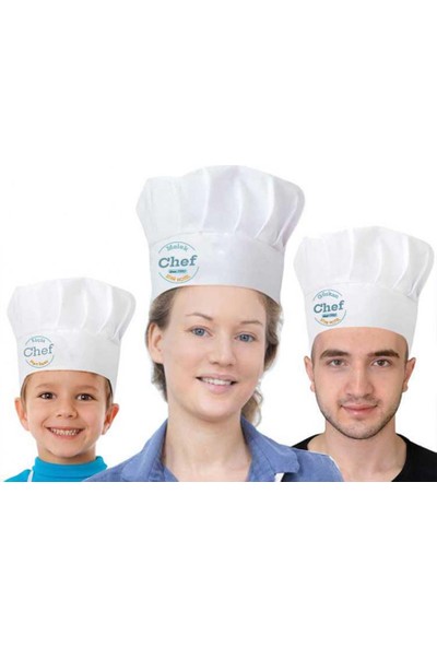 Hediye Kesesi Kişiye Özel Baskılı Aşçı Şapkası (Çocuk-Yetişkin-Genç)
