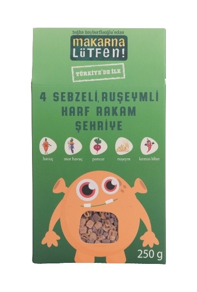 Makarna Lütfen 4 Sebzeli & Ruşeymli Harf Rakam Şehriye 250 gr Makarna Lütfen 4 Sebzeli & Ruşeymli Harf Rakam Şehriye 250 gr