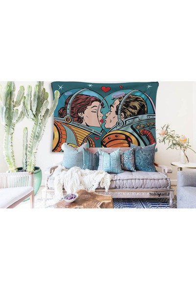 Hobimania Duvar Örtüsü Tapestry Iki Astronot 150X200 cm Duvar Dekorasyon Moda Hobimania Duvar Örtüsü Tapestry Iki Astronot 150X200 cm Duvar Dekorasyon Moda