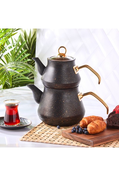 Karaca Biogranit Midi Çaydanlık Takımı Blackgold