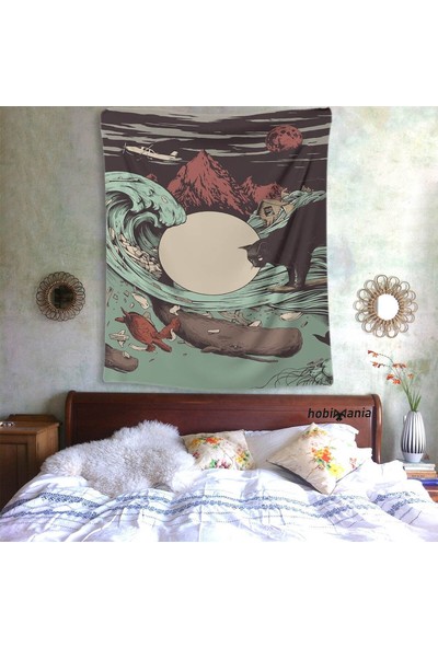 Hobimania Duvar Örtüsü Tapestry Siyah Kedi 150X200 cm Duvar Dekorasyon Moda Hobimania Duvar Örtüsü Tapestry Siyah Kedi 150X200 cm Duvar Dekorasyon Moda