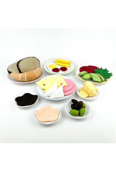 Mother And Toys Keçe Oyuncak - Serpme Kahvaltı Oyun Seti - Felt Toys - %100 El Yapımı