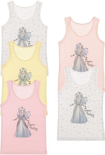 Donella 5'li Renkli Snow Fairy Baskılı Kız Çocuk Atlet - 49711165B