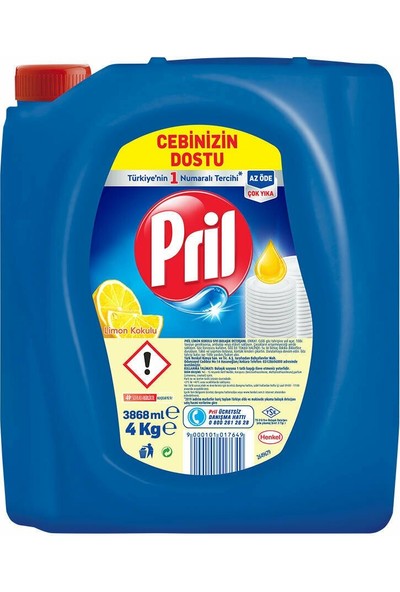 Pril Bulaşık Deterjanı Limon 4 kg x 41 Pril Bulaşık Deterjanı Limon 4 kg x 41