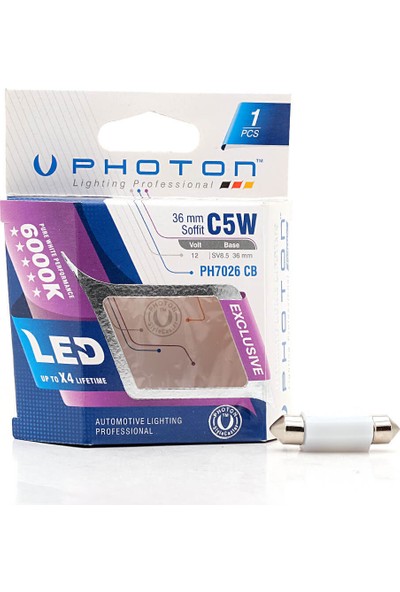 Photon C5W 12-24V 36mm Sofit Exclusive Serisi Can-Bus Led PH7026 Photon C5W 12-24V 36mm Sofit Exclusive Serisi Can-Bus Led PH7026