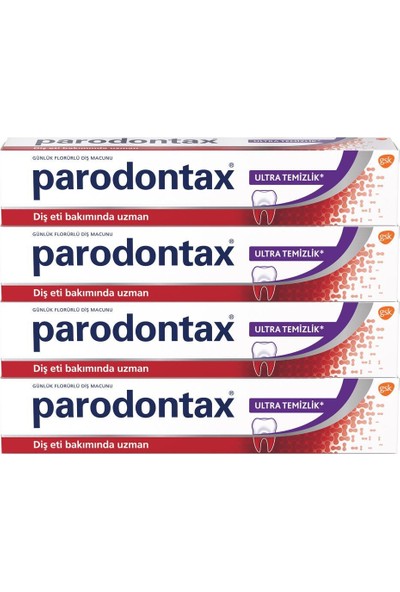 Parodontax Ultra Temizlik Diş Macunu 75 ml x 4 Adet Parodontax Ultra Temizlik Diş Macunu 75 ml x 4 Adet