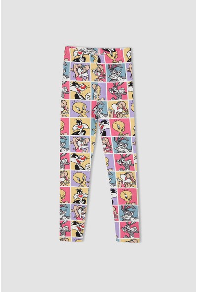 DeFacto Kız Çocuk Looney Tunes Lisanslı Regular Fit Uzun Tayt W1778A621WN
