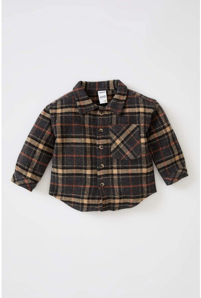 DeFacto Erkek Bebek Kareli Uzun Kollu Flanel Gömlek W4913A221WN DeFacto Erkek Bebek Kareli Uzun Kollu Flanel Gömlek W4913A221WN