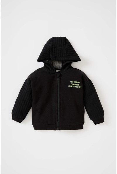 DeFacto Erkek Bebek Kapüşonlu Baskılı İçi Yumuşak Tüylü Hırka W1069A221WN DeFacto Erkek Bebek Kapüşonlu Baskılı İçi Yumuşak Tüylü Hırka W1069A221WN