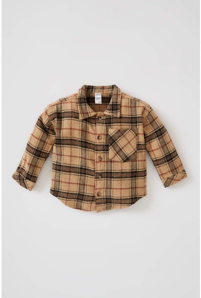 DeFacto Erkek Bebek Kareli Uzun Kollu Flanel Gömlek W4913A221WN DeFacto Erkek Bebek Kareli Uzun Kollu Flanel Gömlek W4913A221WN