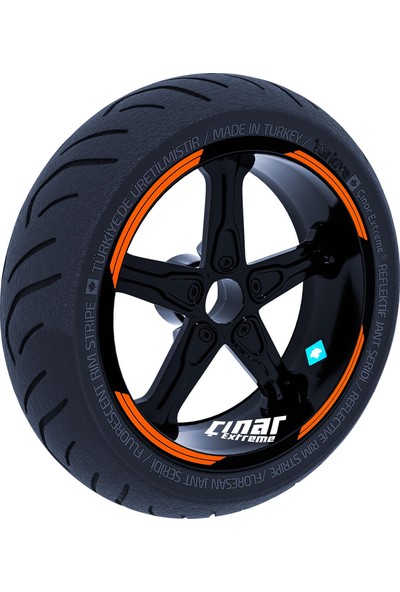 Çınar Extreme Double Stripe Tasarımlı Alev Turuncusu Jant Şeridi Sticker Çınar Extreme Çınar Extreme Double Stripe Tasarımlı Alev Turuncusu Jant Şeridi Sticker Çınar Extreme