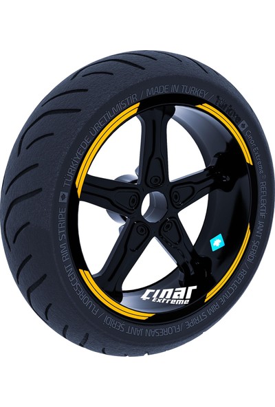 Çınar Extreme Double Stripe Tasarımlı Taksi Sarısı Jant Şeridi Sticker Çınar Extreme Çınar Extreme Double Stripe Tasarımlı Taksi Sarısı Jant Şeridi Sticker Çınar Extreme
