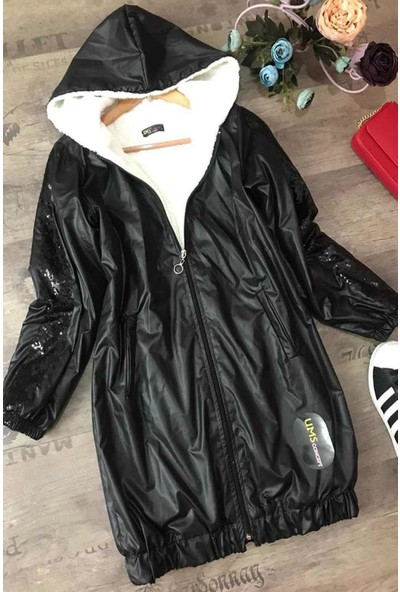 İlkimay Pul Payetli Içi Kürklü Kap - Siyah