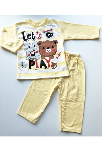 Bonibbo Bebek Penye Baskılı Pijama Takımı