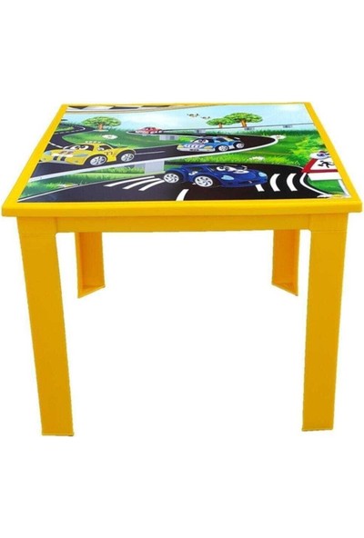 İon Arabalı Çocuk Masası Sarı