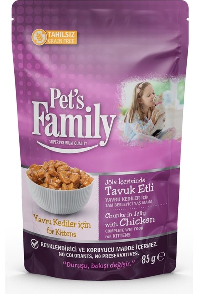 Pets Famıly Pouch Yavru Kedi Tavuklu Jöleli 85 gr Pets Famıly Pouch Yavru Kedi Tavuklu Jöleli 85 gr