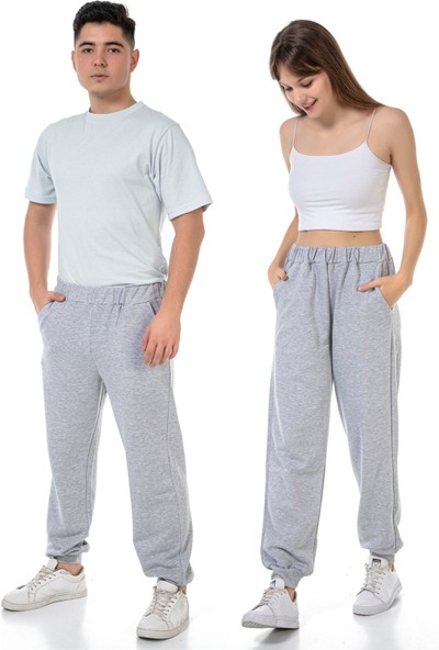 Vıshenka Unisex 3 Iplik Bol Kesim Cepli Gri Renk Eşofman Altı Vıshenka Unisex 3 Iplik Bol Kesim Cepli Gri Renk Eşofman Altı