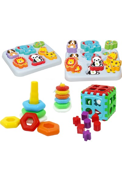 Dede Sevimli Hayvanlar Bultak + Kuleli Halkalar + Puzzle Bultak Küp Dede Sevimli Hayvanlar Bultak + Kuleli Halkalar + Puzzle Bultak Küp