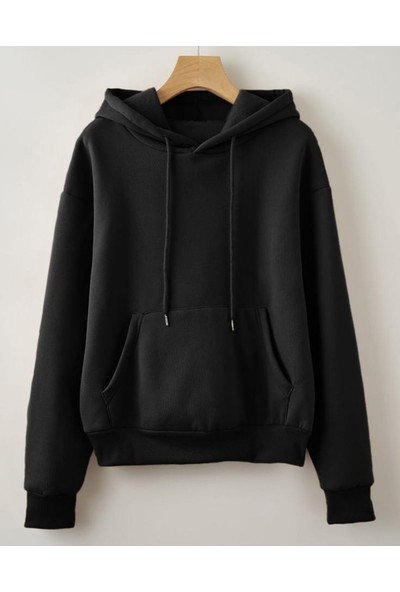 La Giosarra Unisex Sade Hoodie Sweatshirt Cepli Içi Tüylü Relaxed Fit