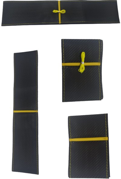 Tegin Mistsubishi Asx 2010 ve Sonrası Direksiyon Kılıfı Carbon Sarı Yüzük Sarı Ip