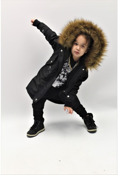 Melody Siyah Renk Erkek Çocuk Mont