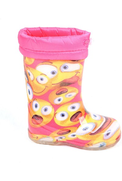 Ayakcenter 21-14 Srb Pembe Emoji Kürklü Kız Çocuk Çizme