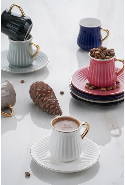 Acar Lena 6 Lı Porselen Kahve Fincanı Takımı